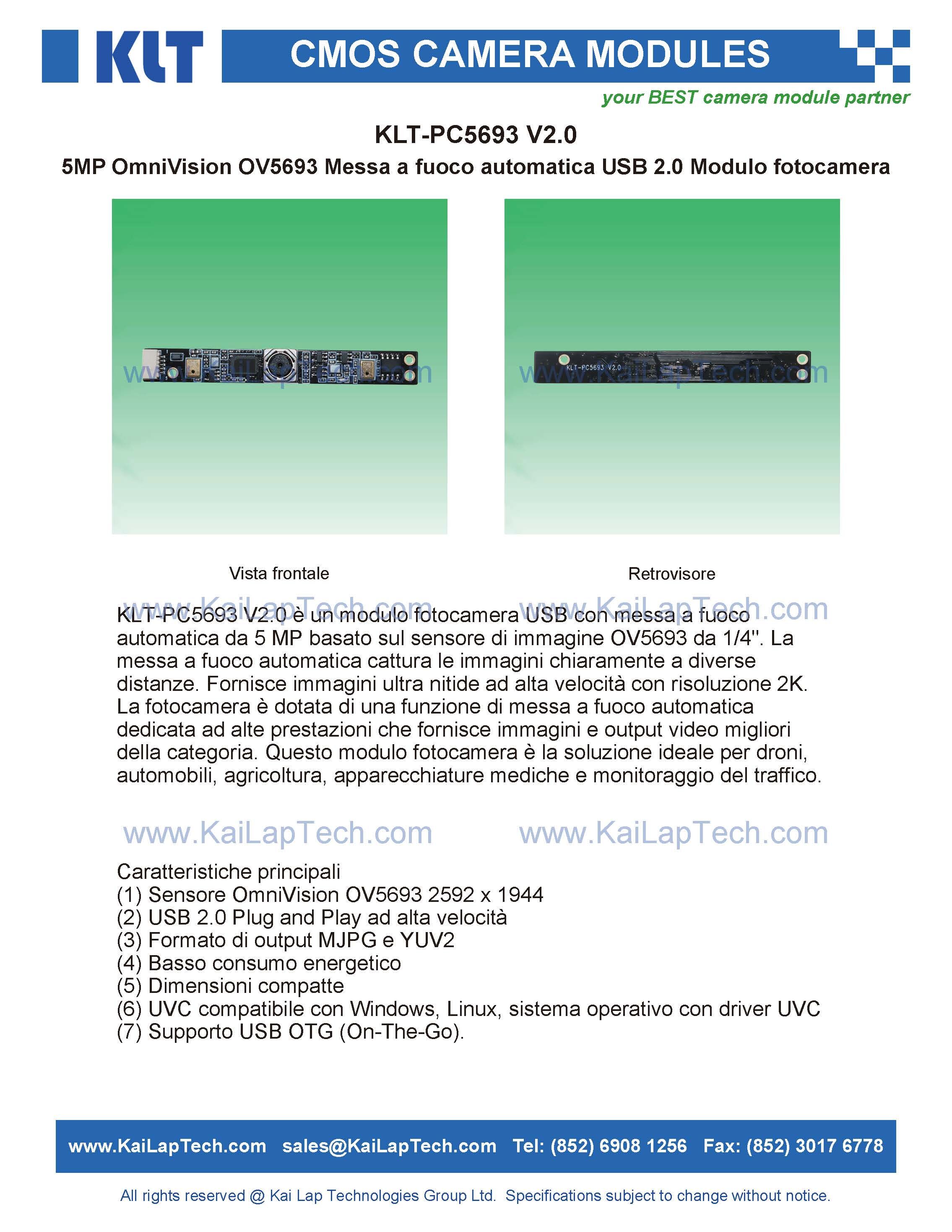 Buy Wholesale Hong Kong SAR Klt-pc5693 V2.0 5mp Ov5693 Messa A Fuoco ...