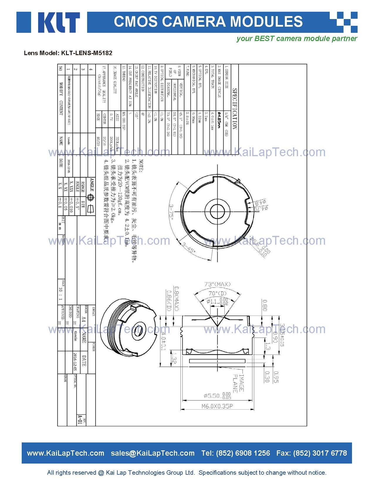 Buy Wholesale Hong Kong SAR Klt-pc5693 V2.0 5mp Ov5693 Messa A Fuoco ...