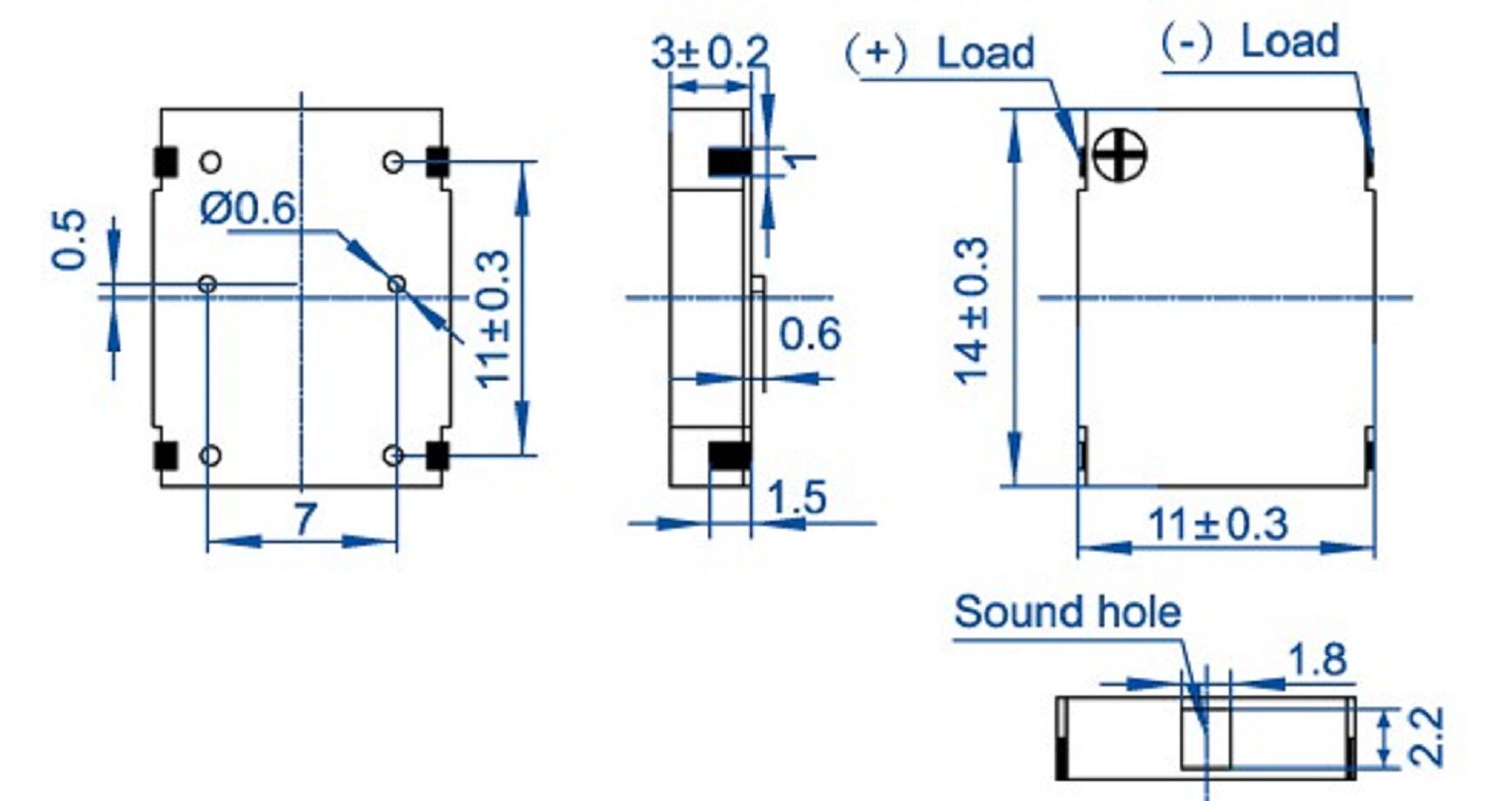 Buy Wholesale China Oem Smt Buzzer 1411 14mmx11mmx3mm 5v 2731hz 40 Ohm ...