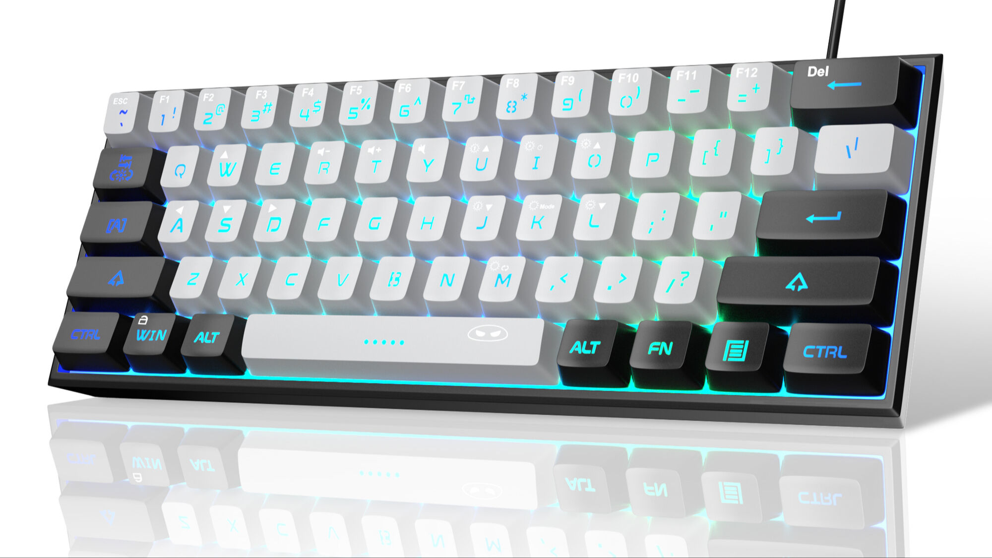 Magegee Ts91 Slim 60% Gaming Keyboard, Rgb Backlit 61keys Compact ...