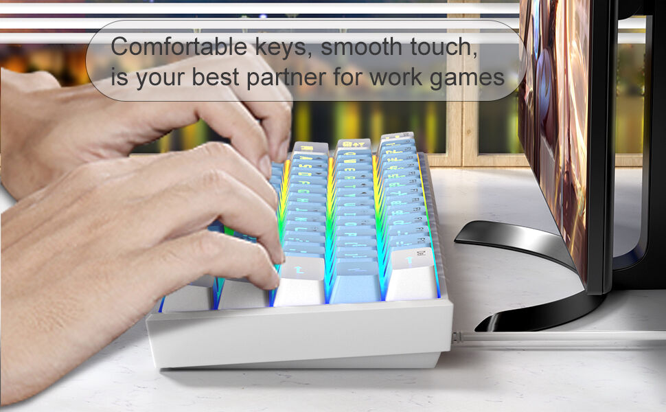 Magegee Ts91 Slim 60% Gaming Keyboard, Rgb Backlit 61keys Compact ...