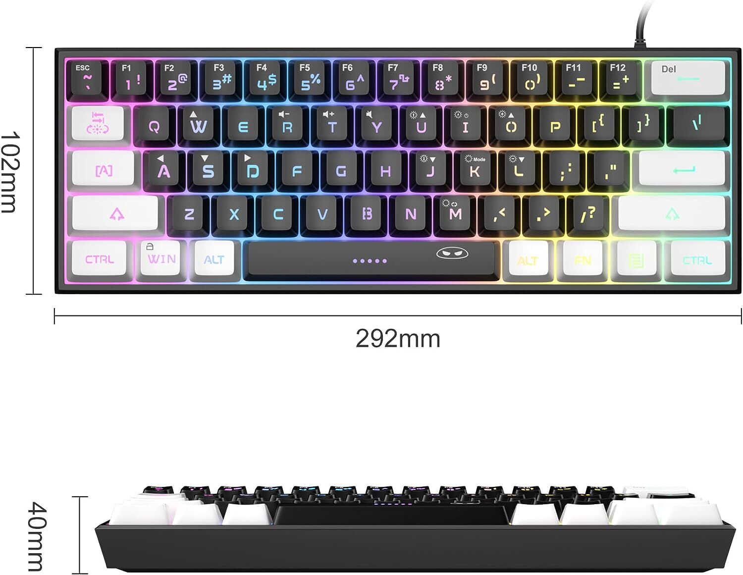 Buy Wholesale China Magegee Ts91 Slim 60% Gaming Keyboard, Rgb Backlit ...