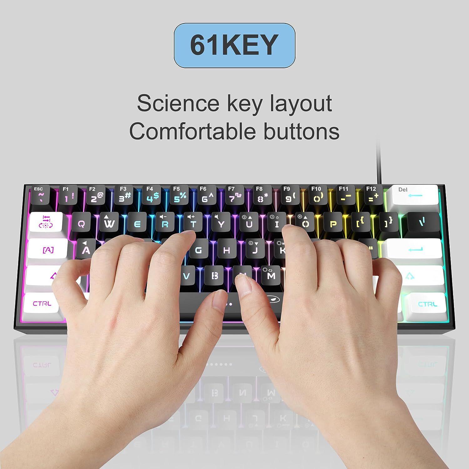 Buy Wholesale China Magegee Ts91 Slim 60% Gaming Keyboard, Rgb Backlit ...