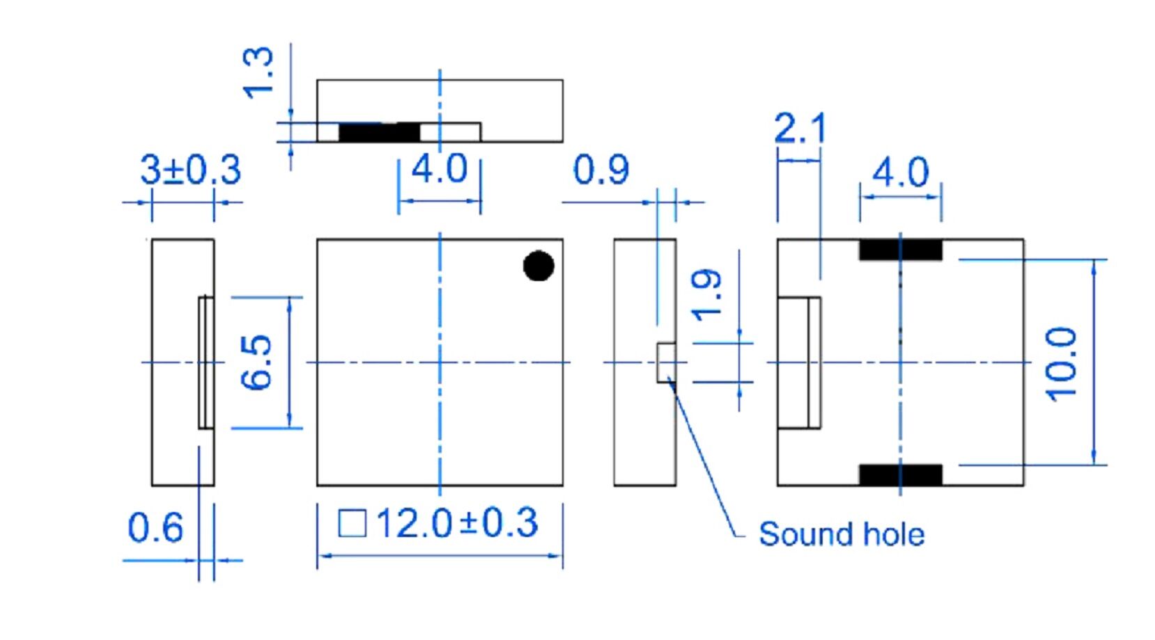 Good Quality Smt Buzzer 1230 12x12x3.0mm 3v 4000hz 75db Min Electric ...