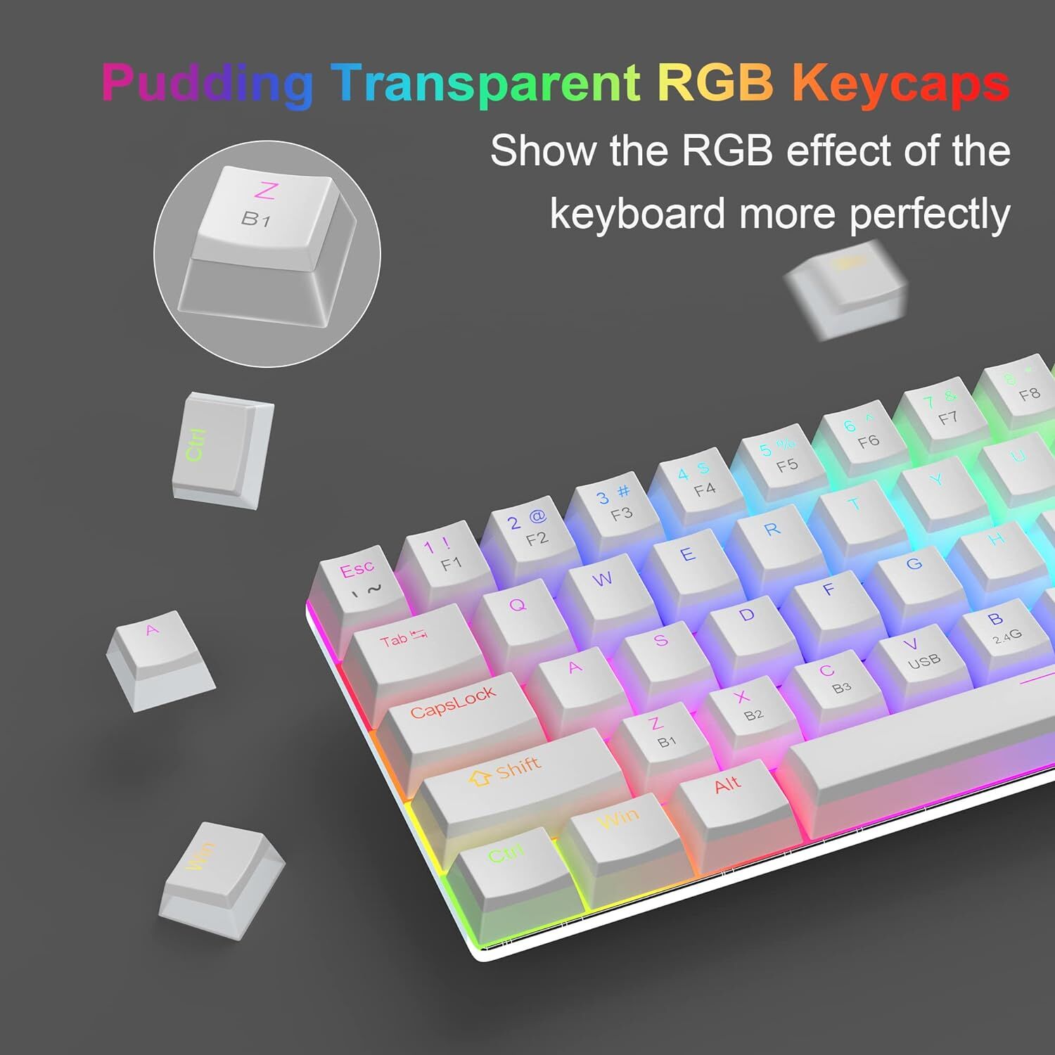 Magegee Mk-box Plus 60% Wireless Mechanical Keyboard, 3-mode Mini ...