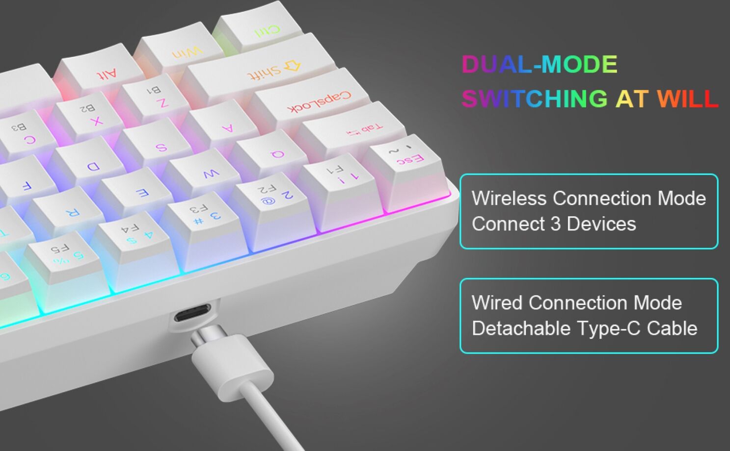 Magegee Mk-box Plus 60% Wireless Mechanical Keyboard, 3-mode Mini ...