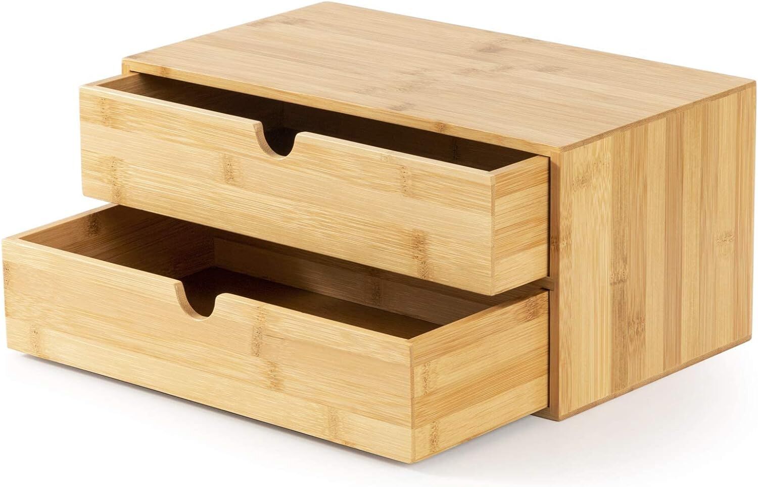 No Assembly Required Bamboo Desk Organizer With 3 Drawer Tabletop ...