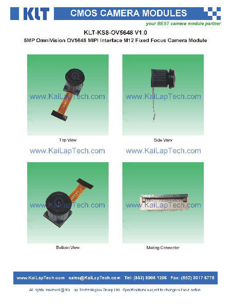 Klt-ks8-ov5648 V1.0 5mp Ov5648 Mipi Interface M12 Fixed Focus Camera ...