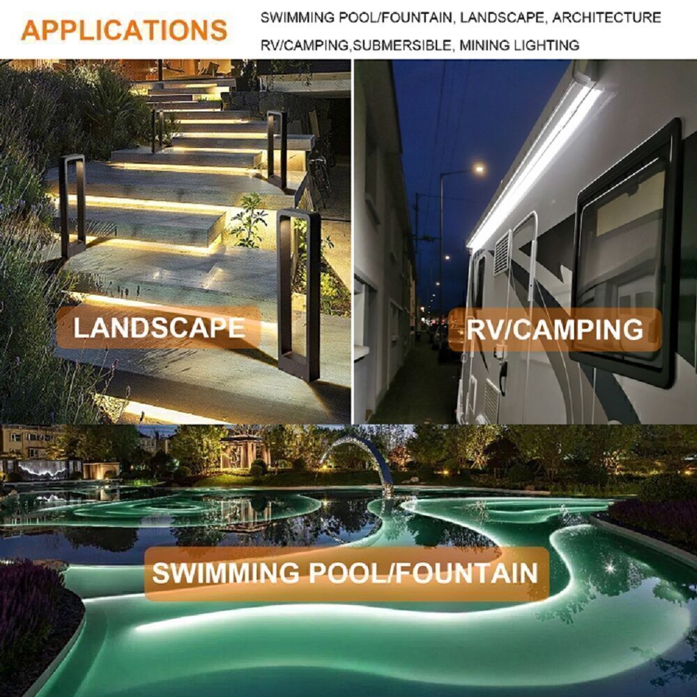 24v 480leds/m Ip68 Cob Led Streifen Light Waterproof Outdoor Flexible ...