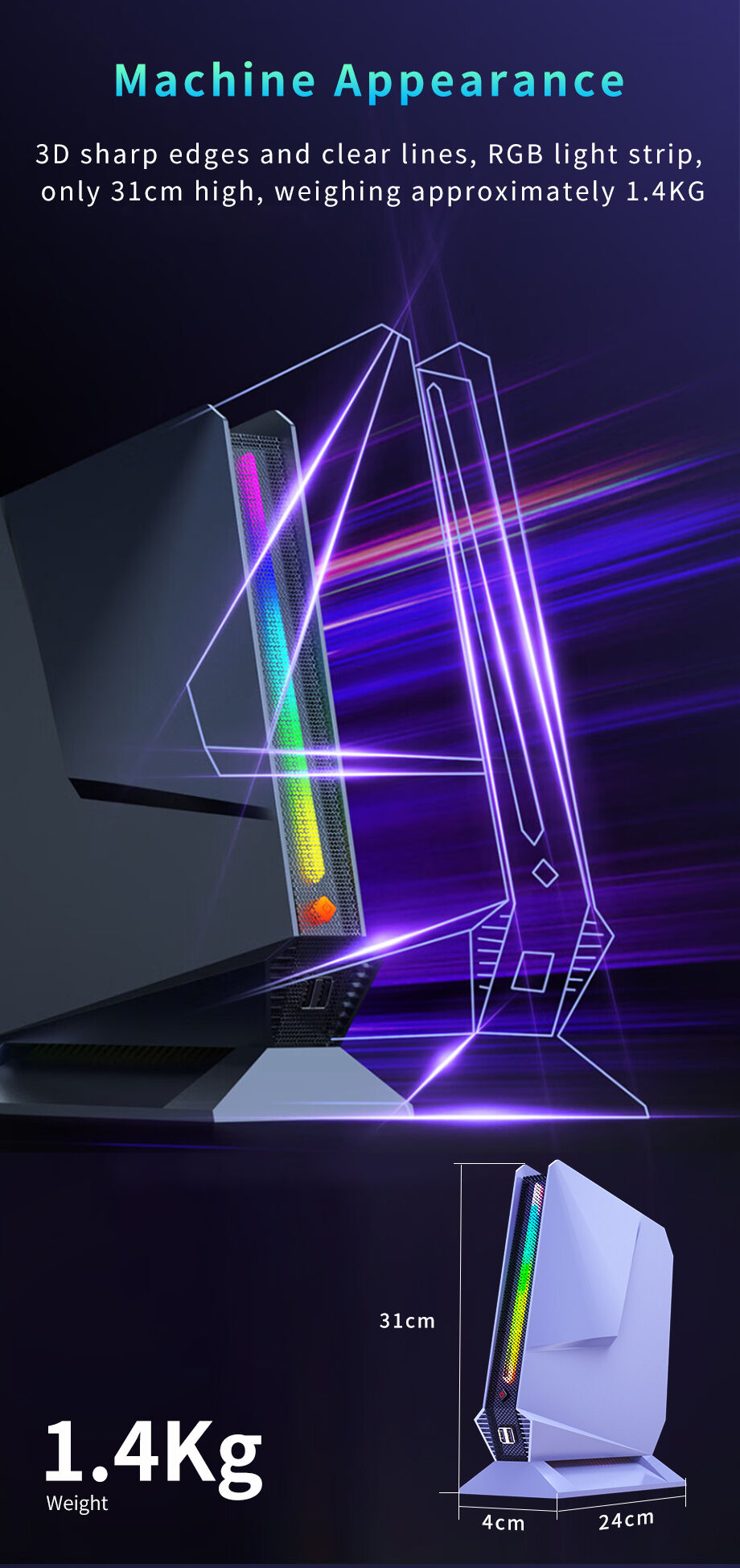 12th Gen Core I7 Mini Pc 1280p 8 Cores Triple Display Output M.2 Pcie ...