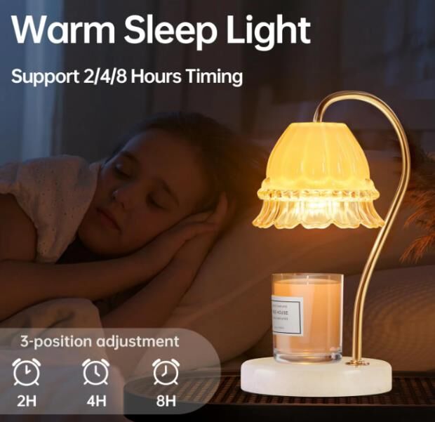 New Solid Wood Wax Warm Aromatherapy Lamp Aroma Light Wax Warmer Lamp ...