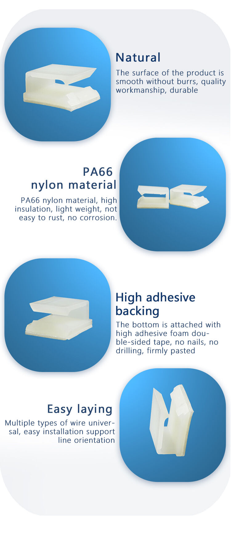 Buy China Wholesale Wire Fixing Mount Fc-1 Nylon66 Self - Adhesive Wire ...