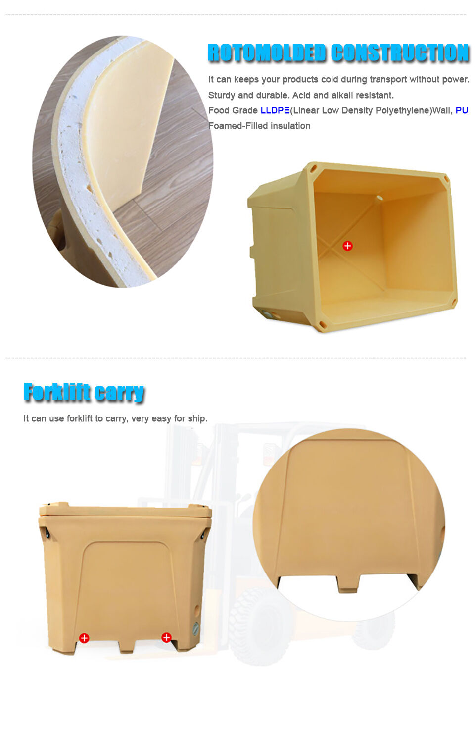 Odm 1000l Durable Stackable Multifunction Plastic Fish Bin Plastic ...