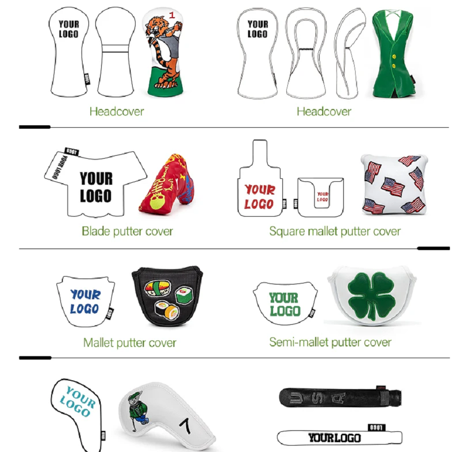 Knit Golf Head Covers 5 Pcs Set Knit Golf Club Head Cover Set Of 5 Golf ...