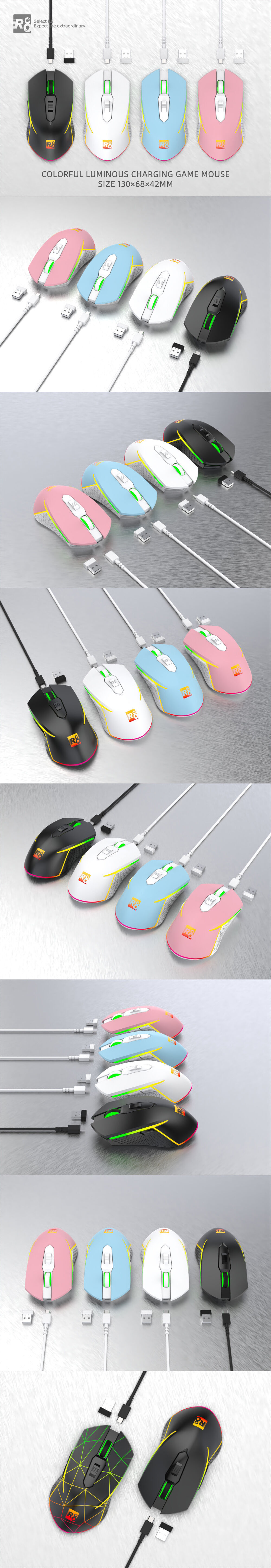 R8 Oem 2.4ghz Wireless Mouse Computer Mouse Rechargeable Bt Mice For Pc ...