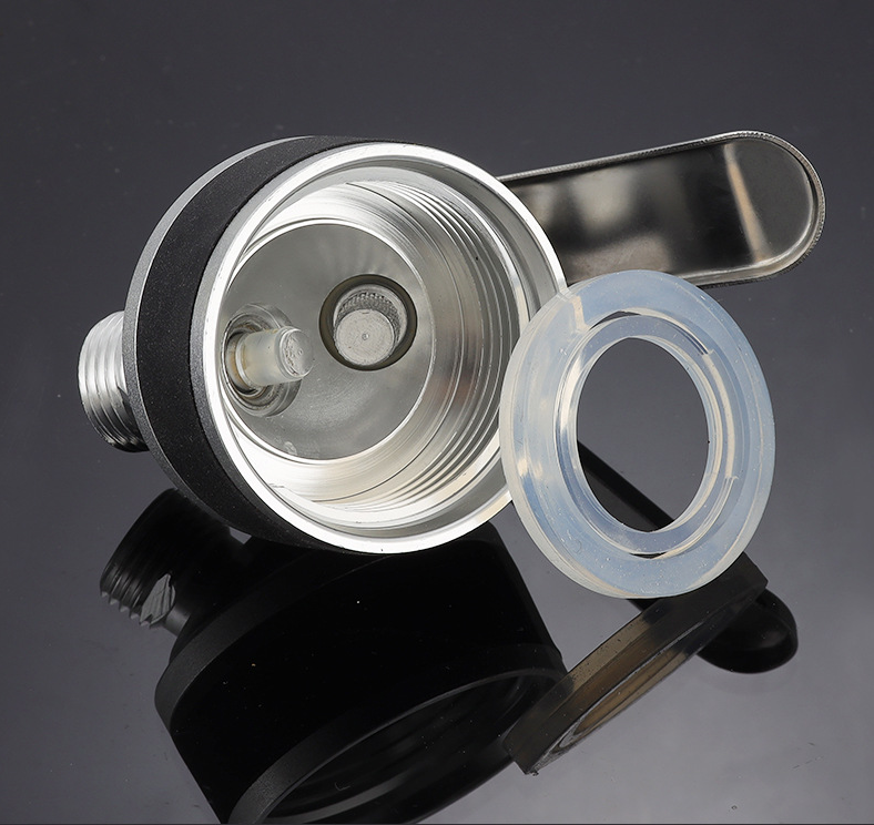 New Non-slip Aluminum Cream Gun Siphon Bottle Cream Bubbler Stainless ...