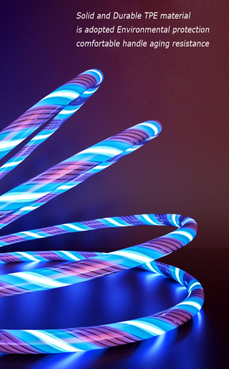 3a 3 In 1 Fast Charging 3.3ft Visible Led Light Up Flowing Led Data ...