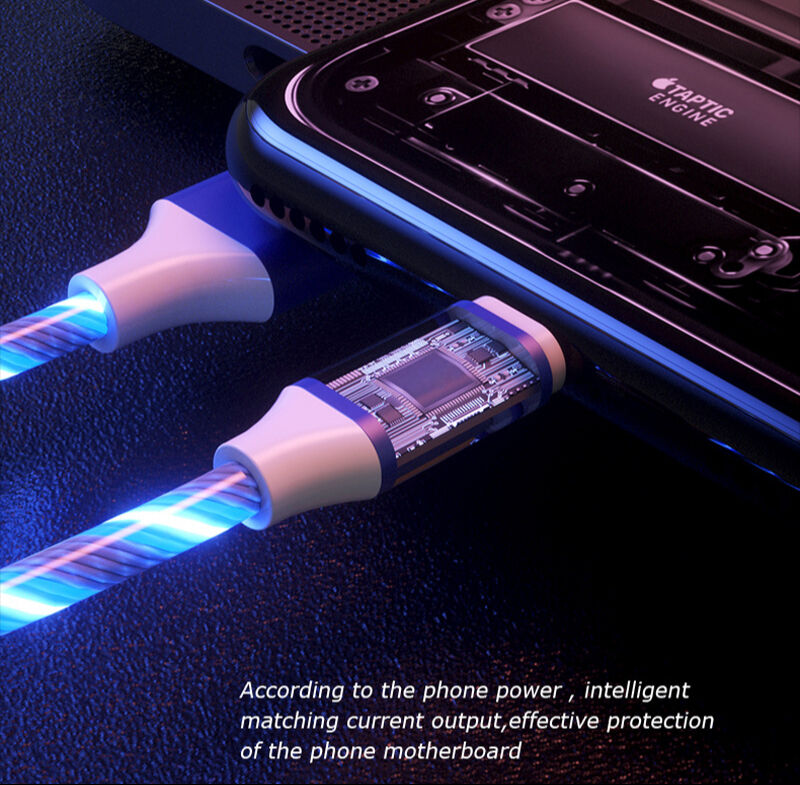 3a 3 In 1 Fast Charging 3.3ft Visible Led Light Up Flowing Led Data ...