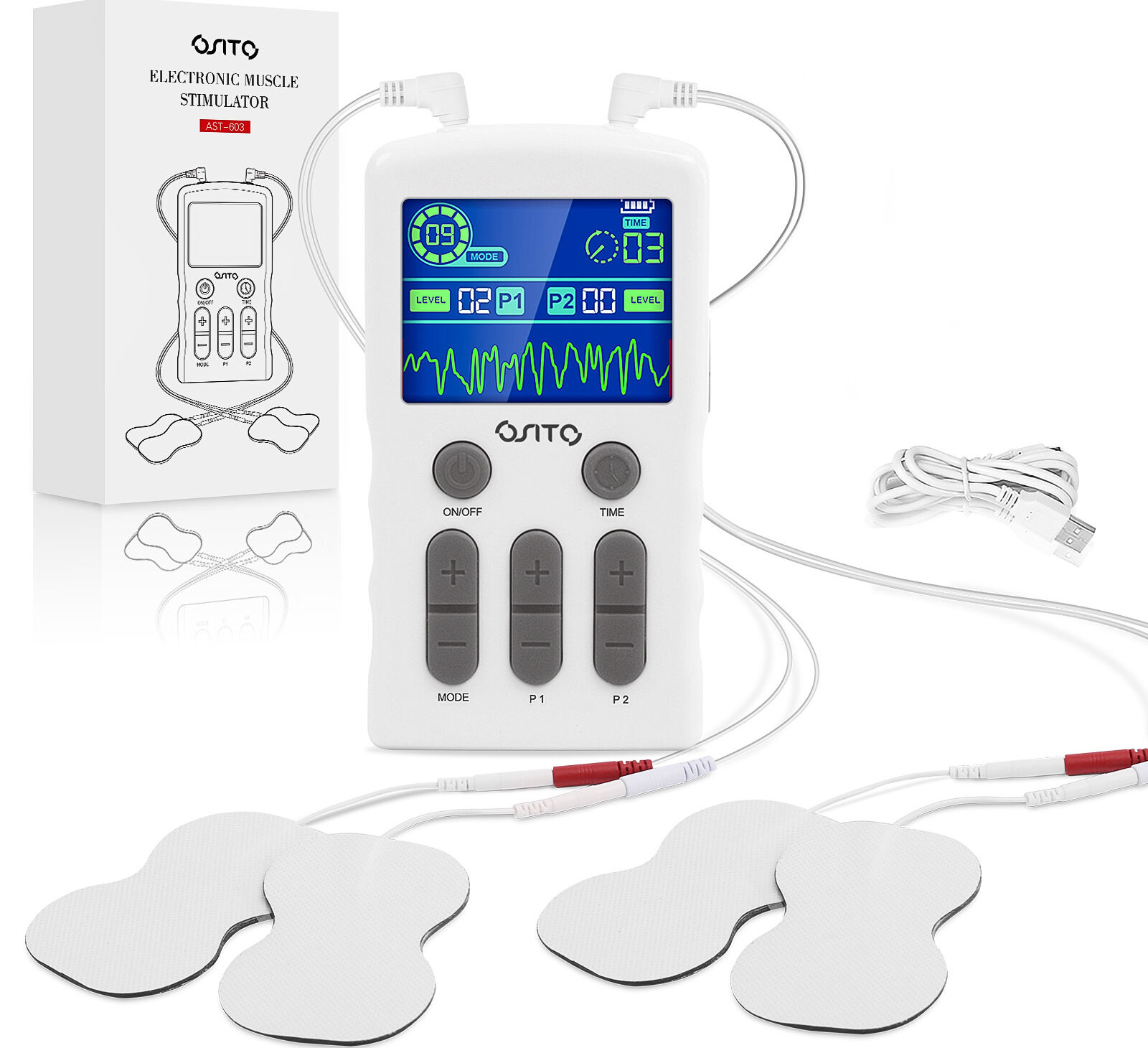Tens Ems Unit Muscle Stimulator For Pain Relief Therapy Dual Channel ...