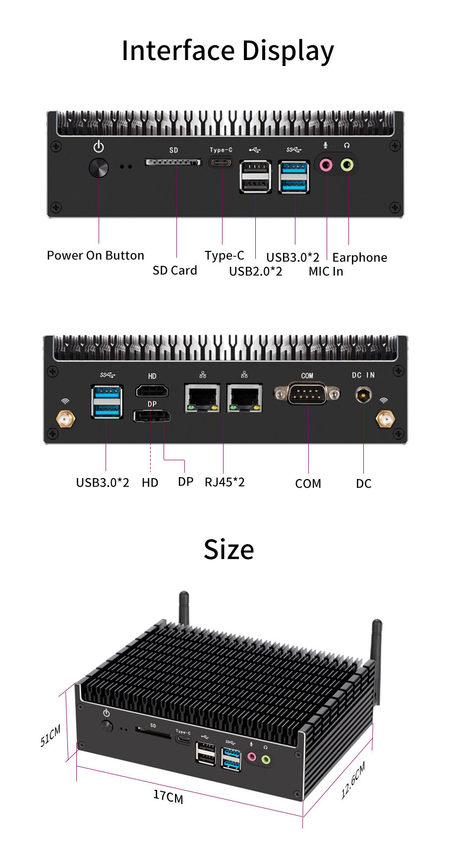 Factory Cheap Mini Computer Pc Intel Celeron J4125 Dual 2 Lan Ethernet ...
