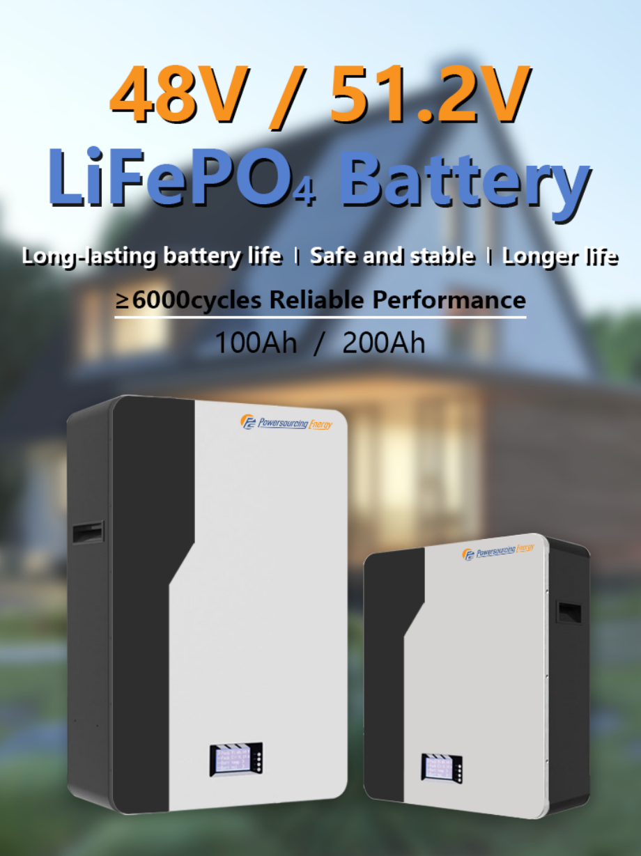Buy Wholesale China Powersourcin Home Lifepo4 Power Wall Energy Storage Battery 48v 100ah 200ah ...