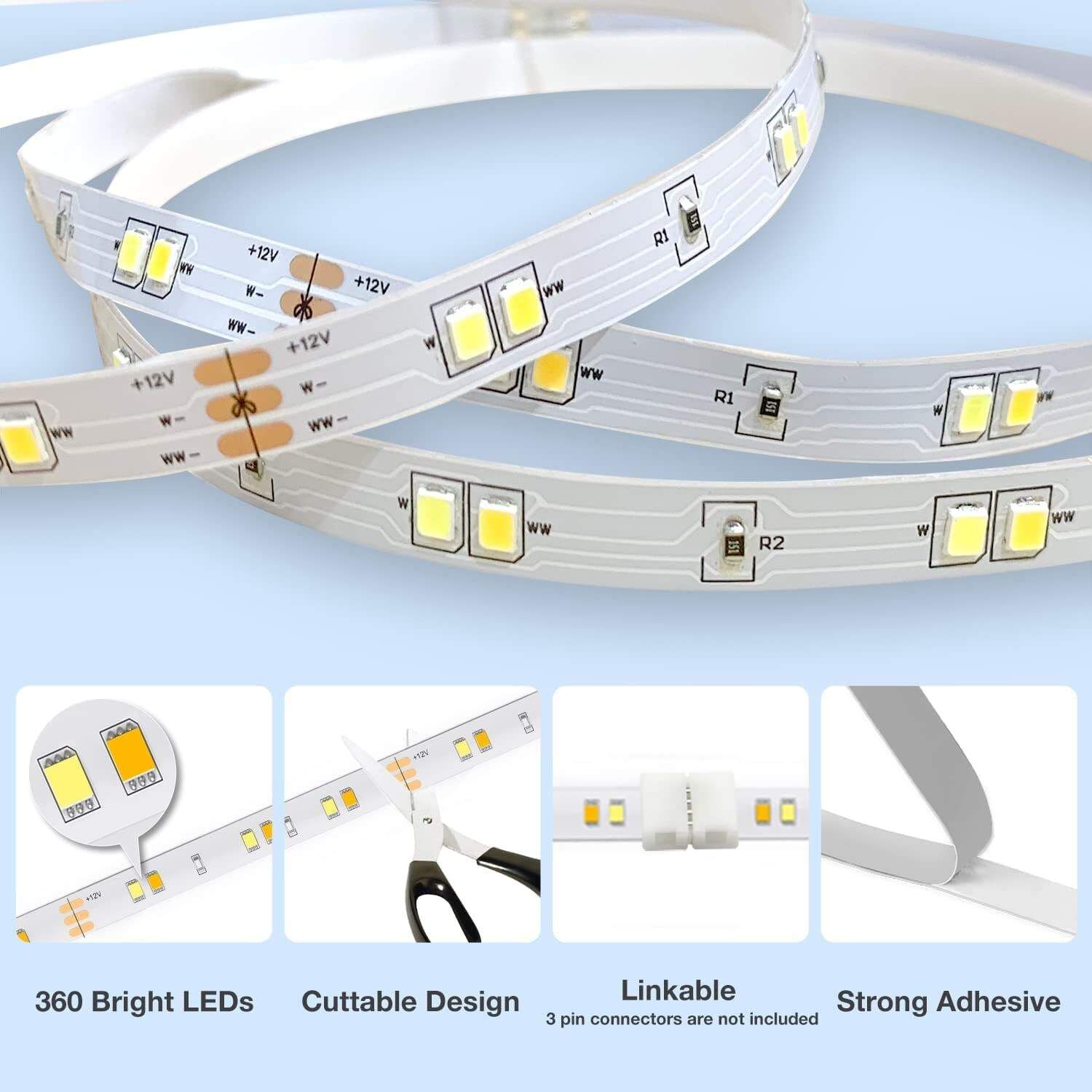 Led Strip Lighjt Rgb Waterproof Led Strip Lights 5m 12v Led Strip Light ...