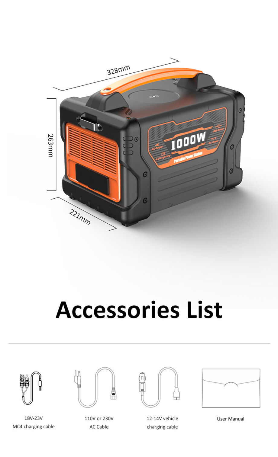 1200w Ups Emergency Home Lifepo4 Portable Rechargeable Power Station ...