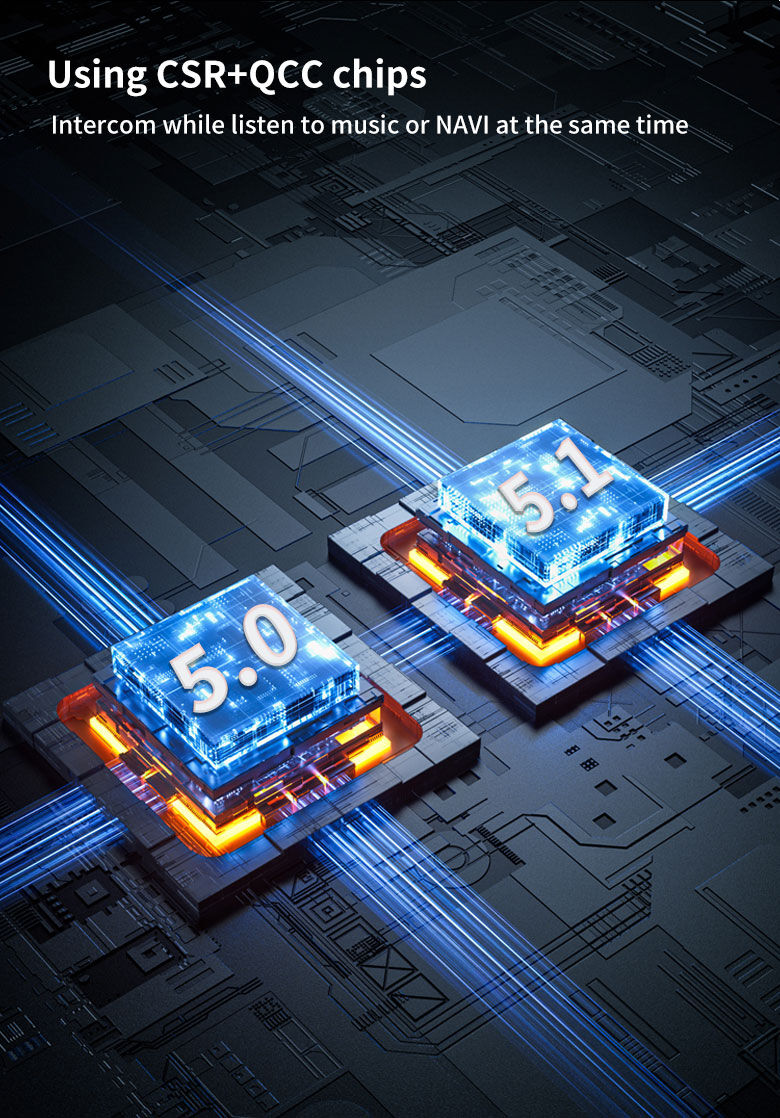 Motorcycle Bluetooth Headset 8 Riders Intercom Dual Chip With Music ...