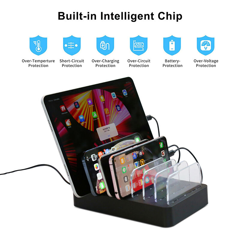 Portable Desk Organizer Universal Smart Usb Charger Dock 8 Port Multi ...