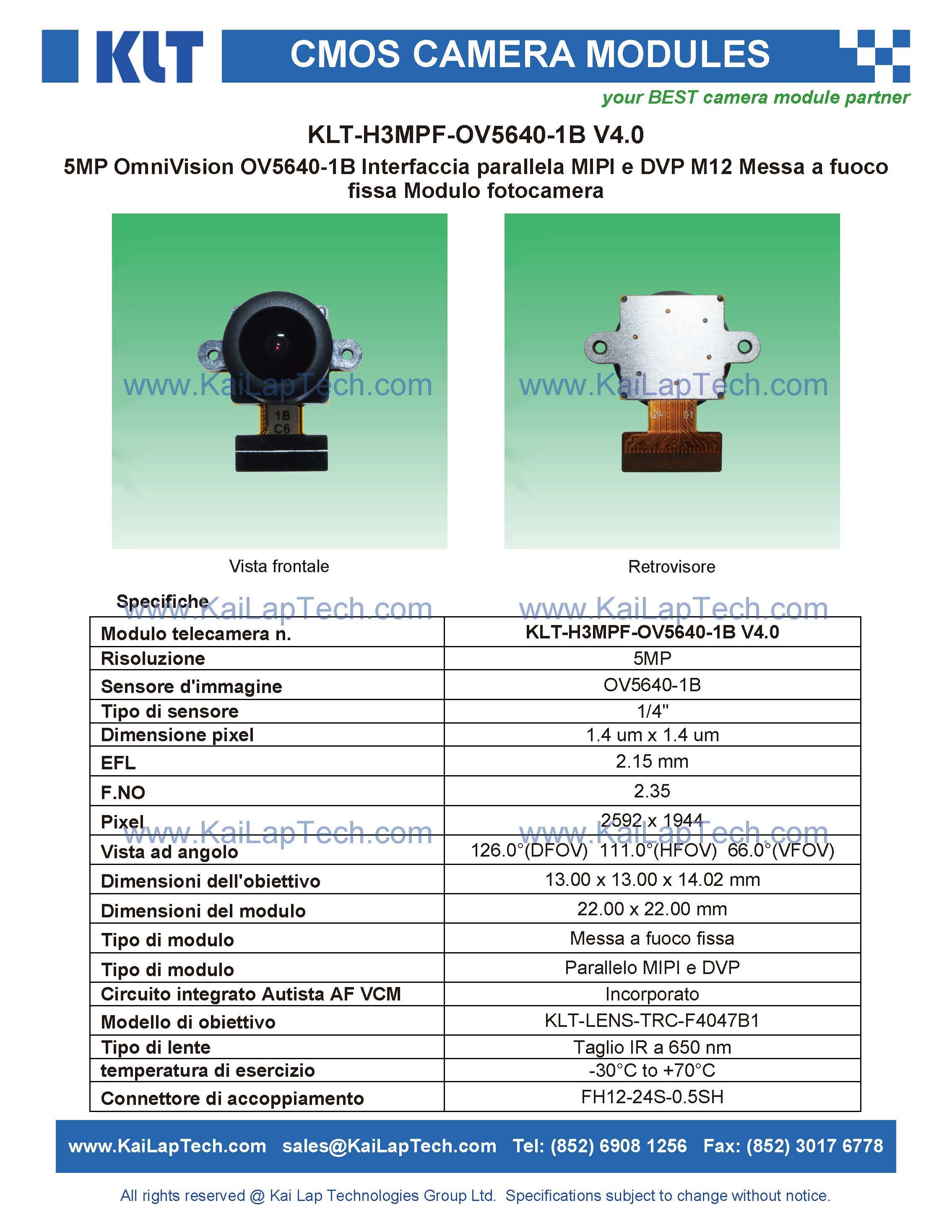 Buy Wholesale Hong Kong SAR Klt-h3mpf-ov5640-1b V4.0 5mp Ov5640-1b ...