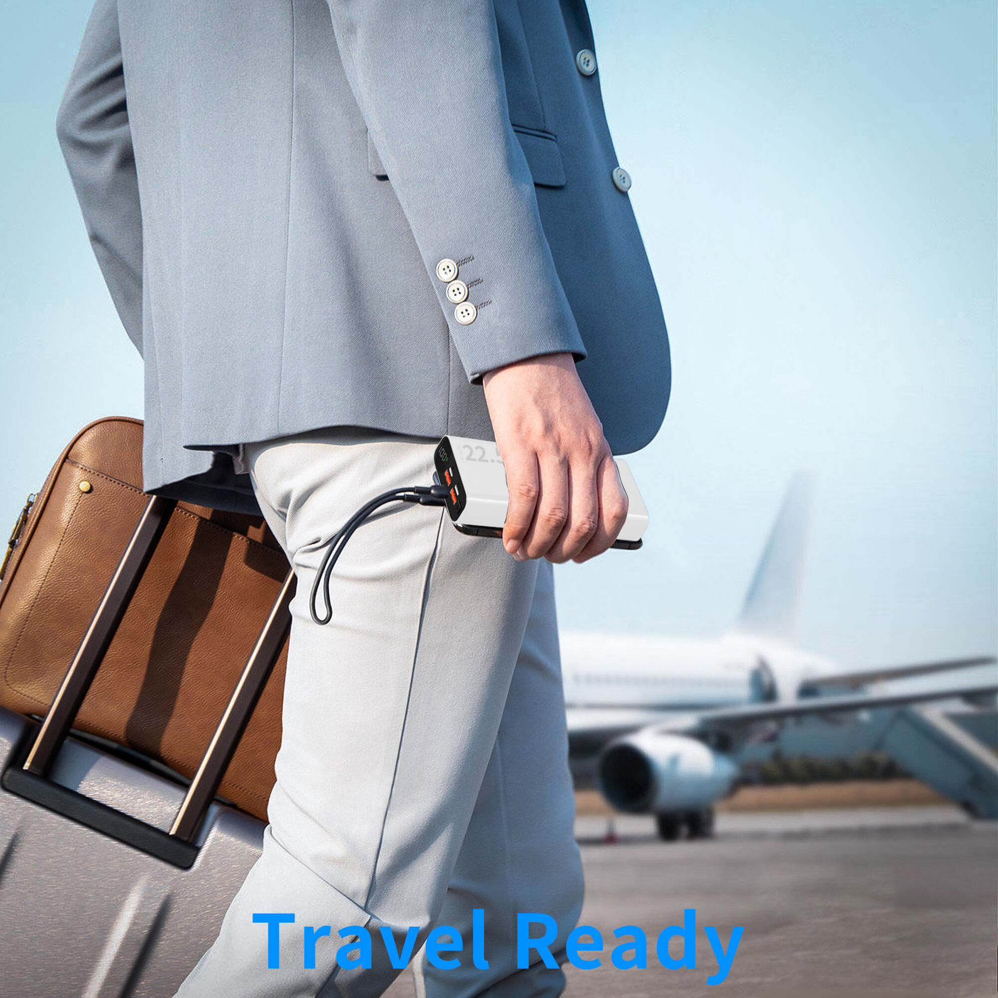 White Color Ultra Slim 20000mah Power Banks Portable Mobile Charger ...