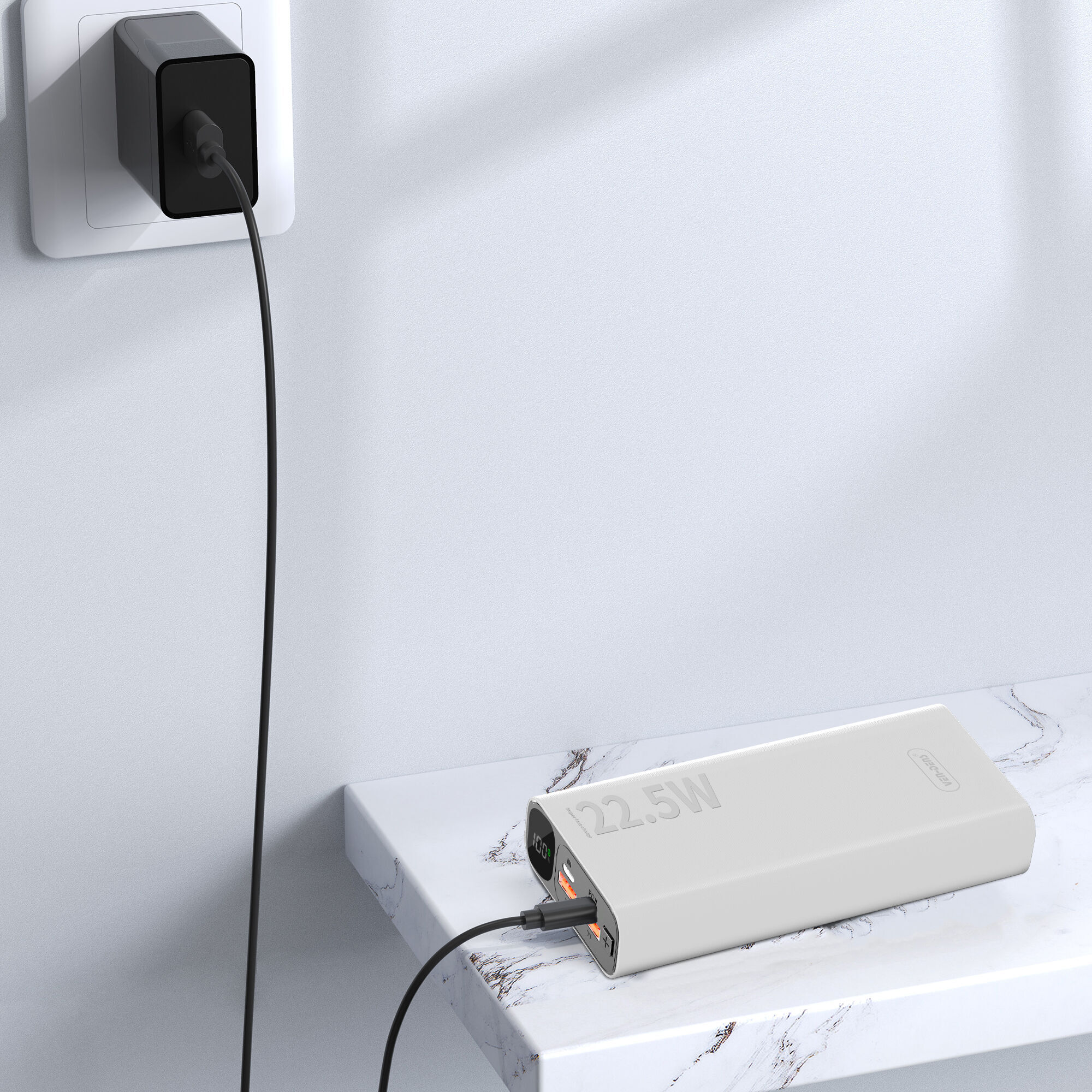 White Color Ultra Slim 20000mah Power Banks Portable Mobile Charger ...