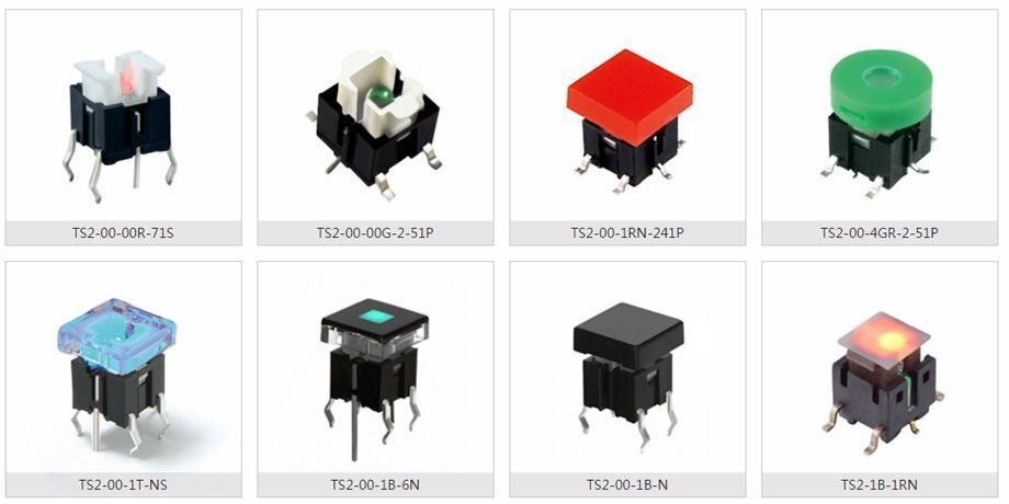 Honyone Mini Tact Switch With Led Round Cap Momentary 50ma 12v Dc Panel ...