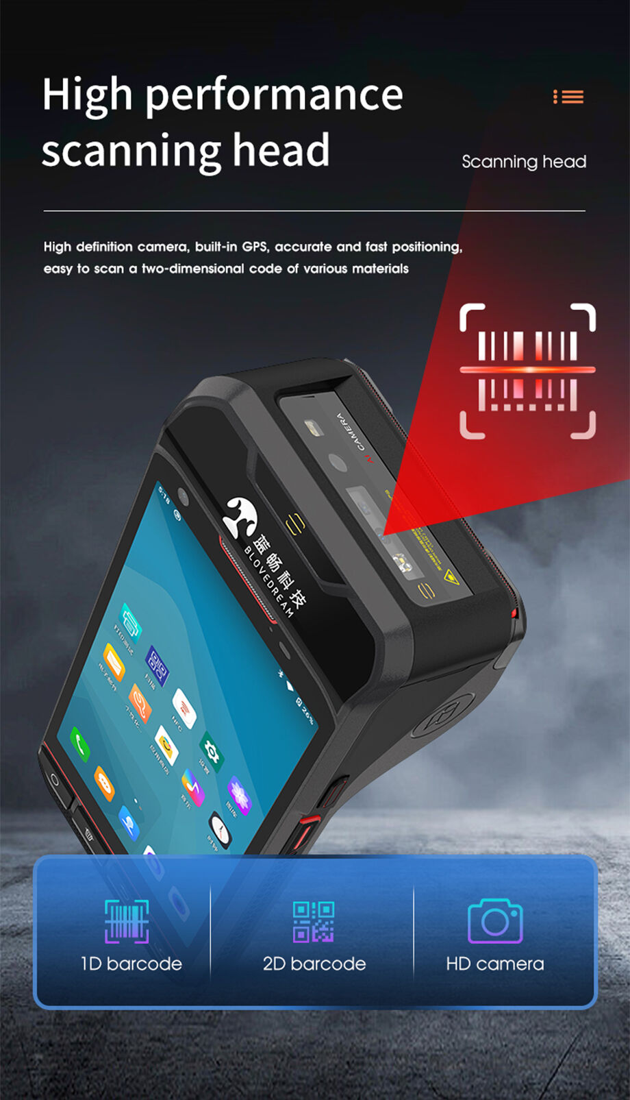 Buy Wholesale China Blovedream P501 Rugged Android Handheld Terminal 1d 2d Barcode Scanning ...