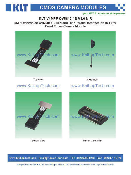 Klt-v4mpf-ov5640-1b V1.0 Nir 5mp Ov5640-1b Mipi And Dvp Parallel ...
