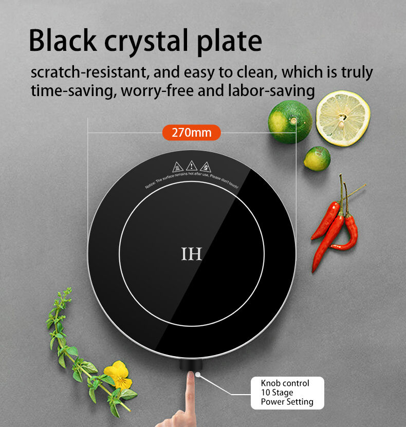 2200w Portable Single Induction Cooktop With Glass Ceramic And 8 ...