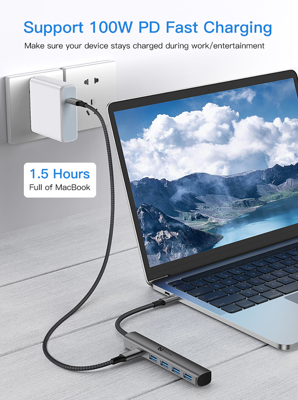 Multifunction Type-c Charge 5 Port Type C To Usb C 5 In 1 3.0 Hub ...
