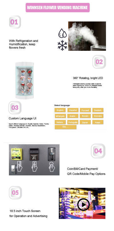 Hot Selling Self-service Flower Vending Machine Fresh Flower Display ...