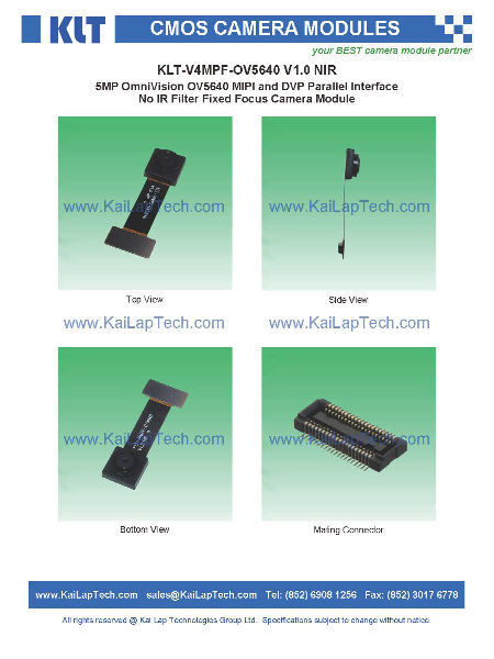 Klt-v4mpf-ov5640 V1.0 Nir 5mp Ov5640 Mipi And Dvp Parallel Interface No ...