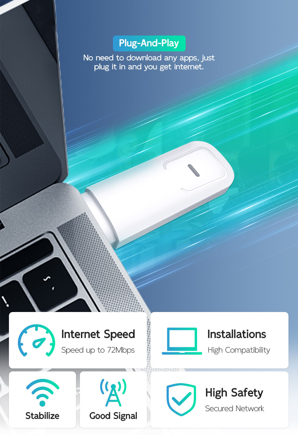 4g Dongle Usb Wifi Fdd Tdd Lte Mobile Router Hotspot Sim Card Slot ...