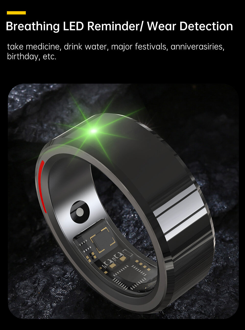 2024 Fashion Smart Rings Sports Heart Rate Blood Oxygen Sleep ...