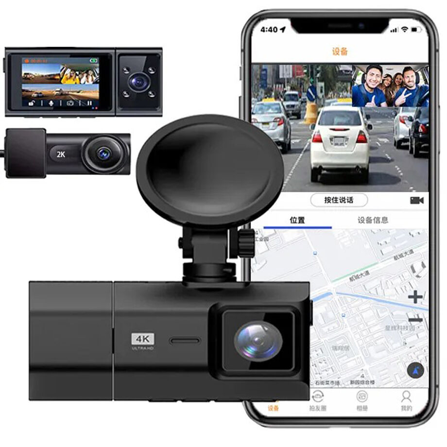 Buy Wholesale China 4k Dash Cam 3 Lens 3 Cameras Front 4k Inside 1080p ...