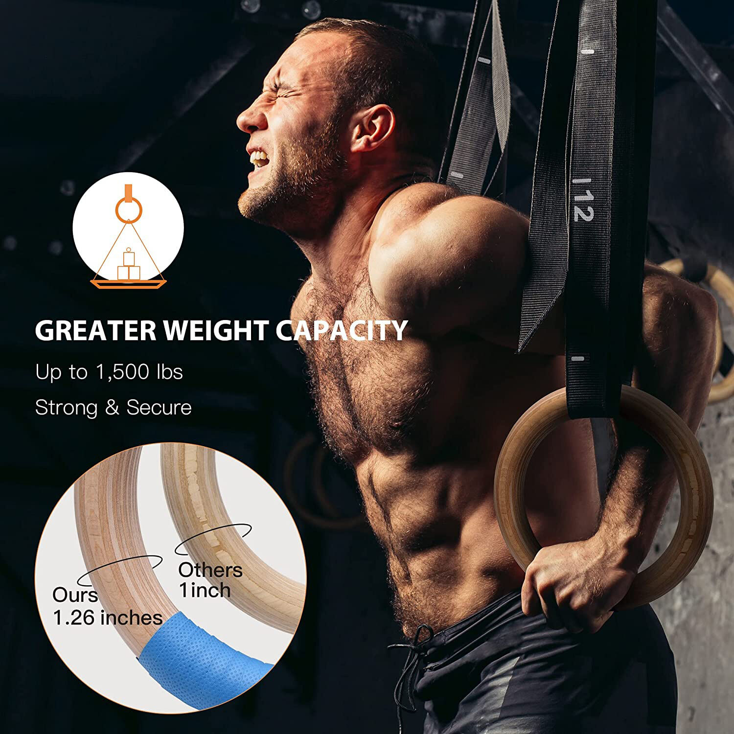 Buy Wholesale China Gymnastics Rings Abs Gym Rings Adjustable Buckle ...