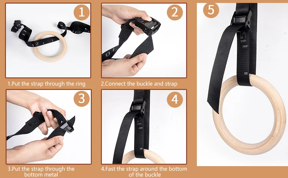 Buy Wholesale China Gymnastics Rings Abs Gym Rings Adjustable Buckle ...