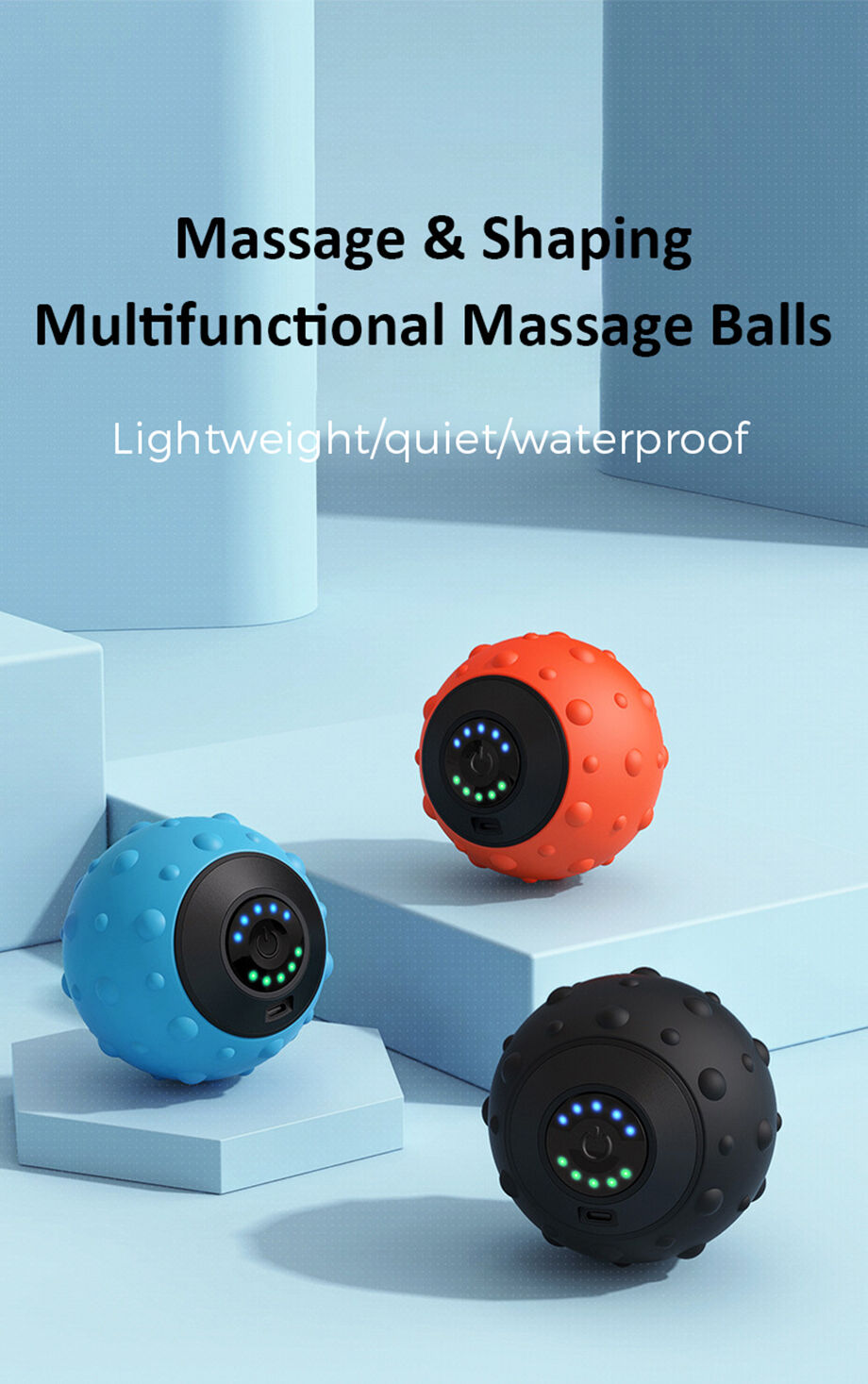 Silicone Soft Roller Electric Vibrating Massage Ball Yoga Electric ...