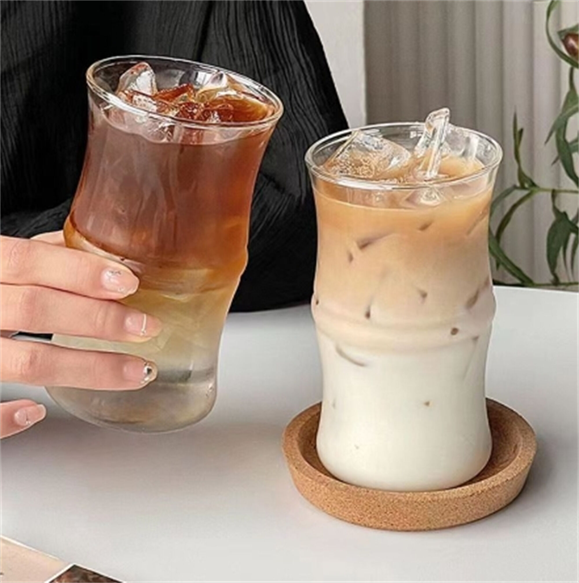 Buy Wholesale China Bamboo Coffee Glass Water Cup Ins Style Girl High ...