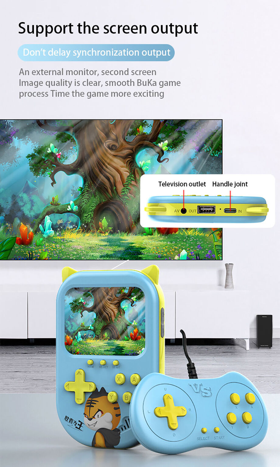 A A10 Cat Ear Handheld Game Console 3.5 Inch Screen 500 In 1 Games ...