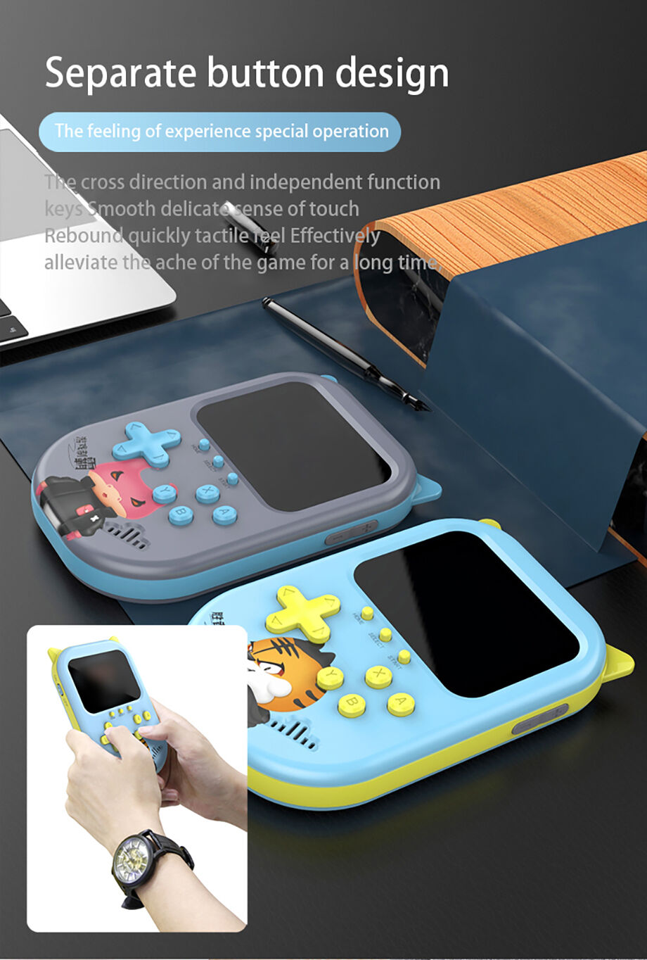 A A10 Cat Ear Handheld Game Console 3.5 Inch Screen 500 In 1 Games ...