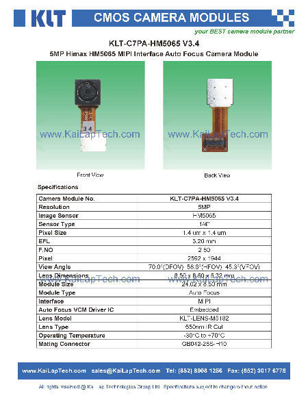 Factory Direct High Quality Hong Kong SAR Wholesale Klt-c7pa-hm5065 V3 ...