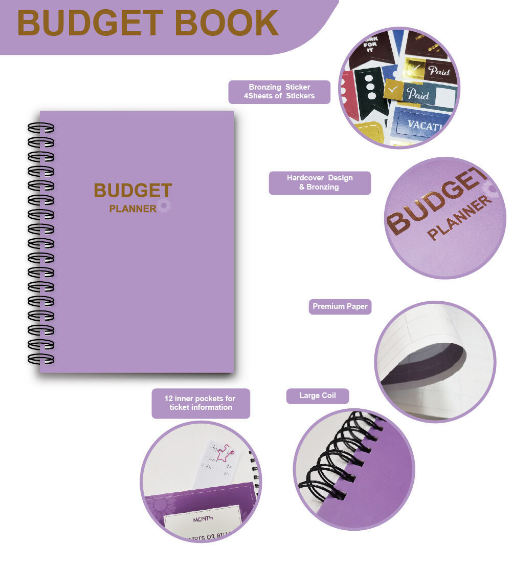 Budget Planner & Monthly Bill Organizer With Pockets Expense Tracker ...